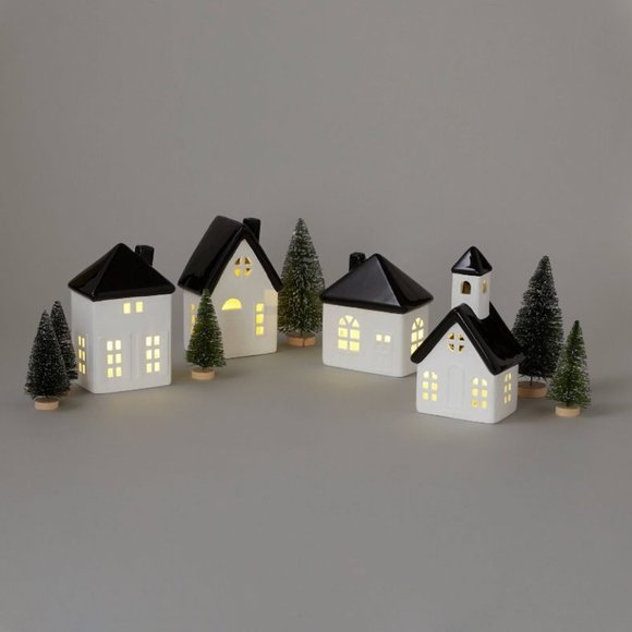 Target | Holiday | Target Wondershop Battery Ceramic Houses With Trees ...